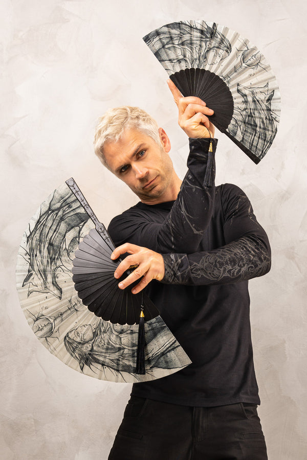 Hand Fan Alice Green | Hand Fan | Folding hand fans with Dark Mori ...