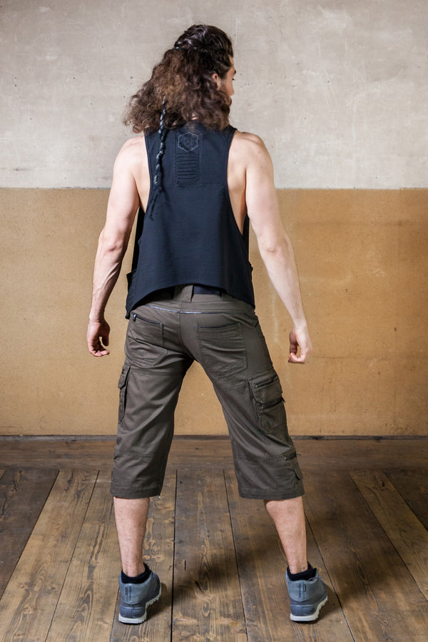 Terra Pant Short Army I Tribal Streetwear I Goa Kleidung I Yoga Mode ...